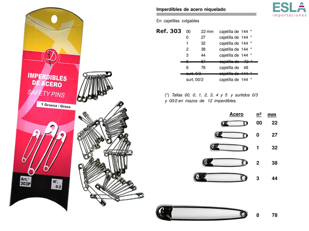 Esla Importaciones: Somos distribuidores de IMPERDIBLES ACERO NIQUELADO